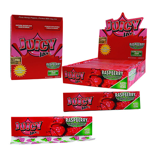 Juicy Jay's Feuilles à rouler aromatisées à la framboise King Size Sli
